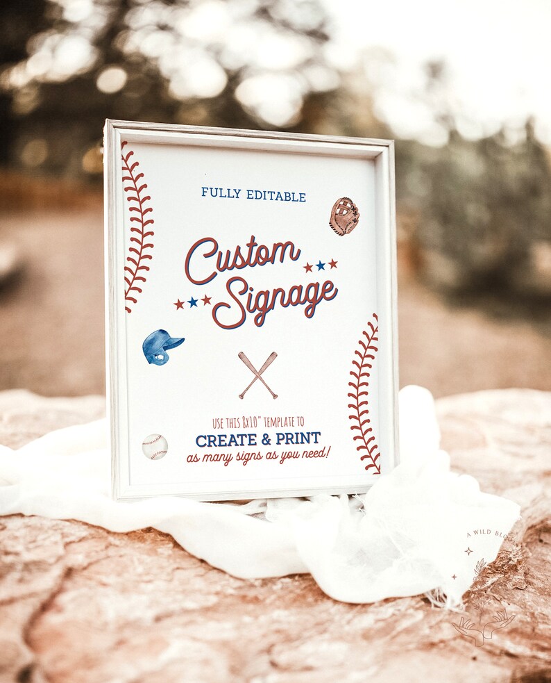 Baseball Baby Shower Custom Sign Baseball Birthday Party - Etsy