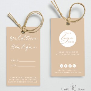 Boho Small Business Hang Tag, Boutique Clothing Tag Template, Modern ...