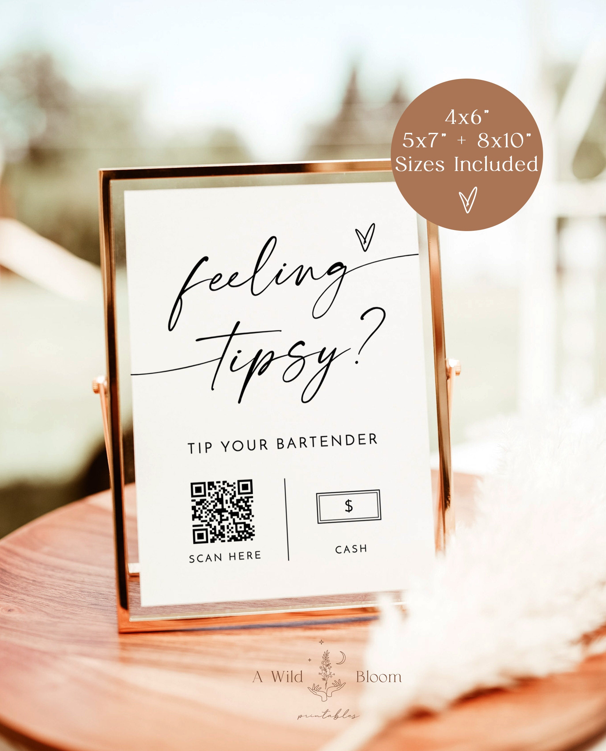 Tip Your Bartender Sign Template Bartender Tip Sign Modern - Etsy