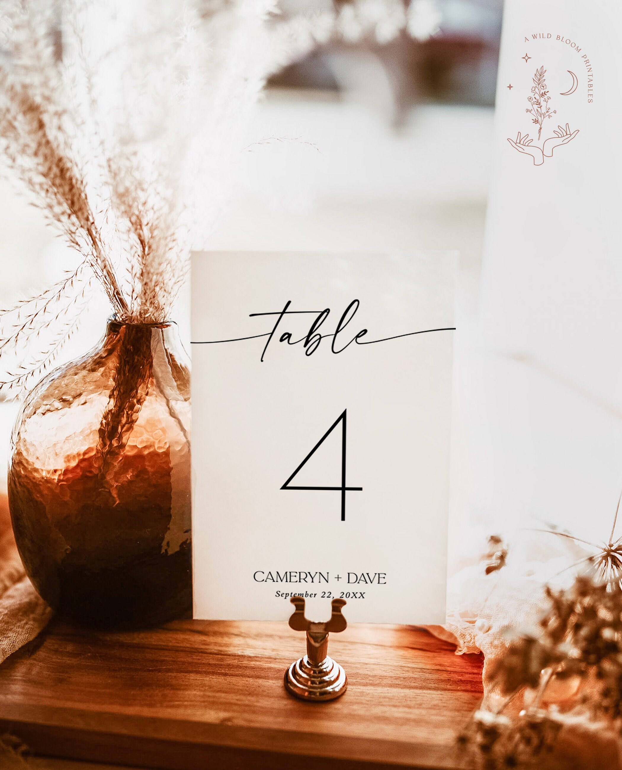 Modern Wedding Table Numbers Minimalist Wedding Table Number - Etsy