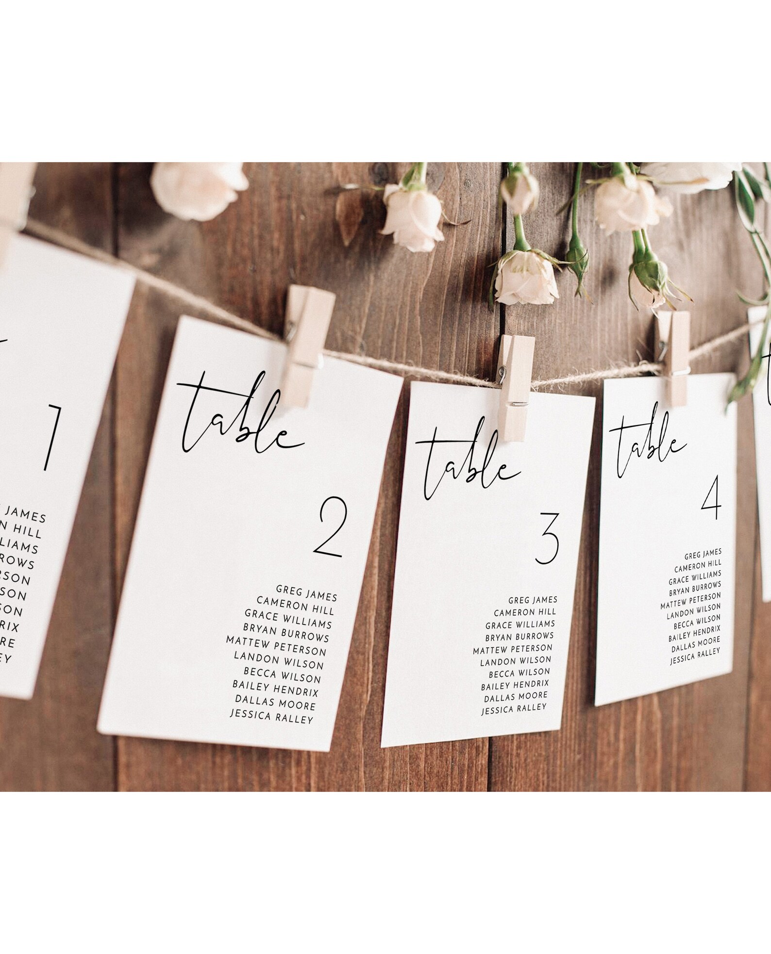 Wedding Seating Cards Minimalist Wedding Seating Chart - Etsy