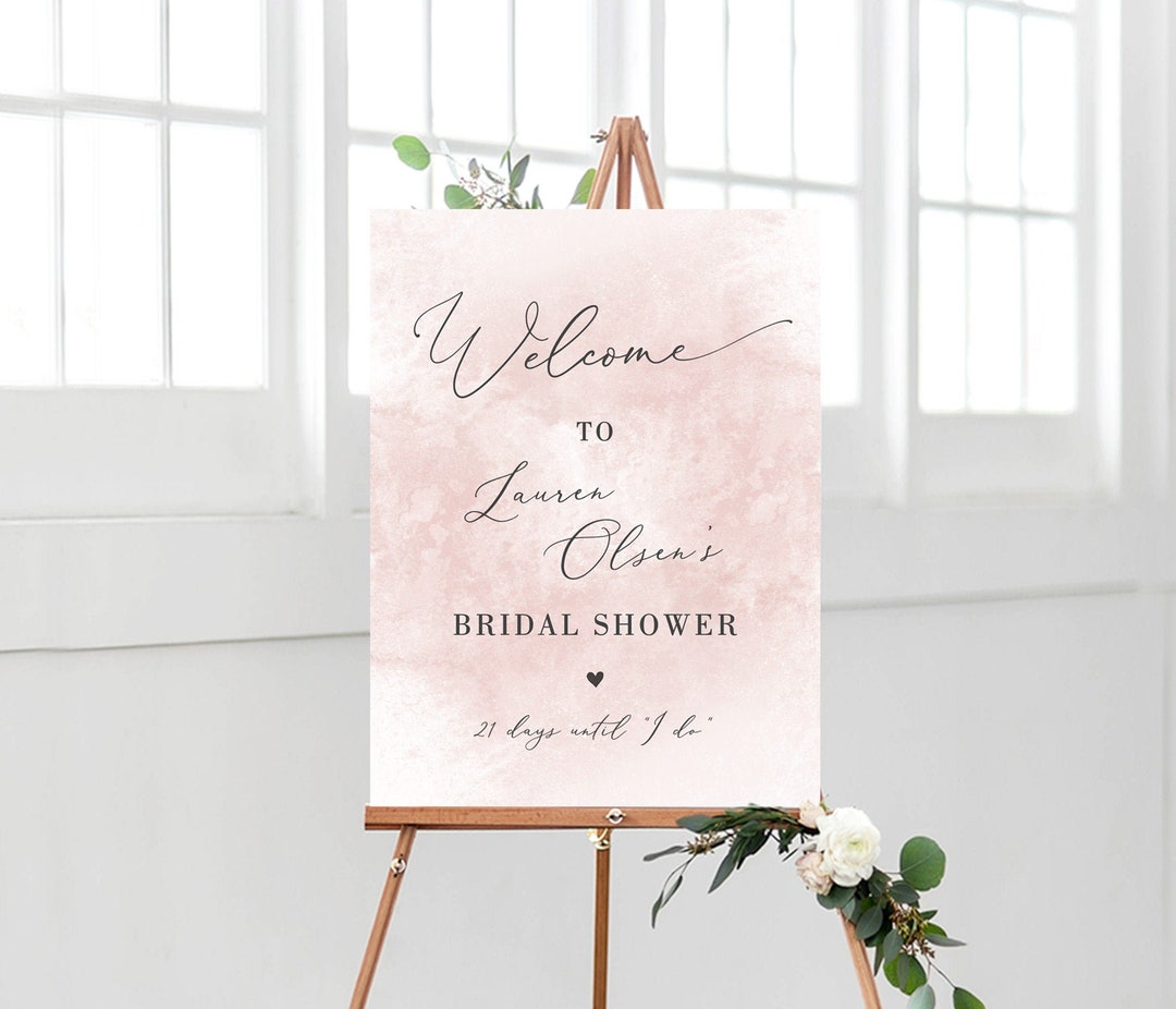 Blush Welcome Sign Editable Template Blush Bridal Shower - Etsy