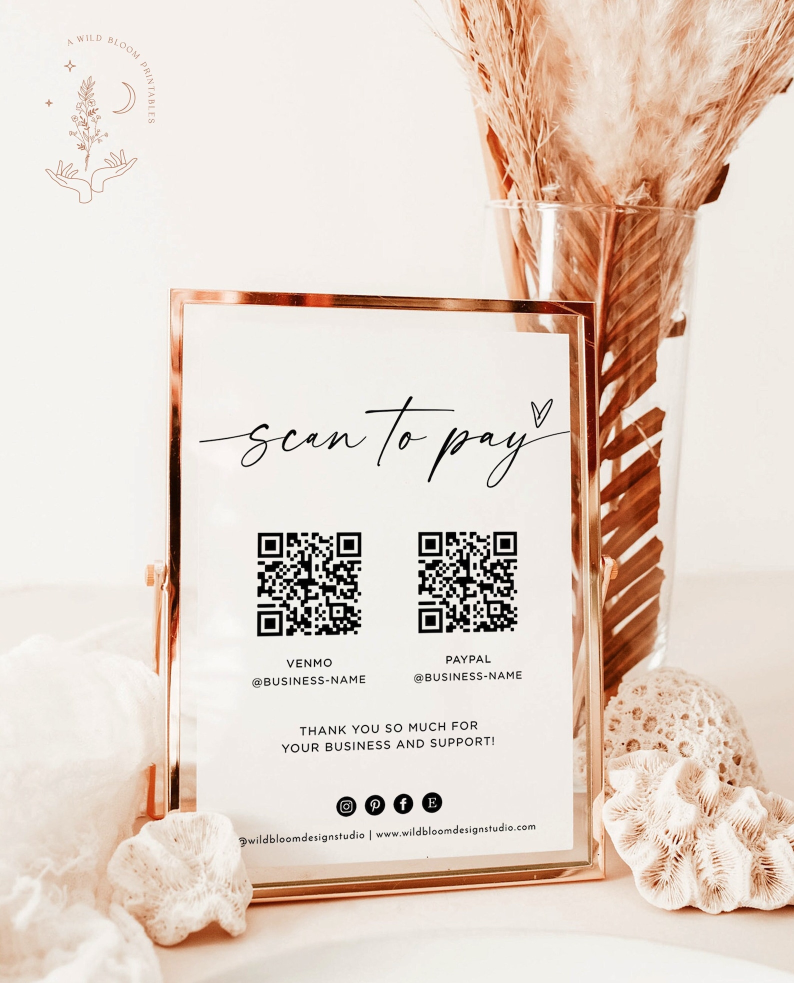 QR Code Sign Minimalist Scan to Pay Sign Cashapp Payment - Etsy