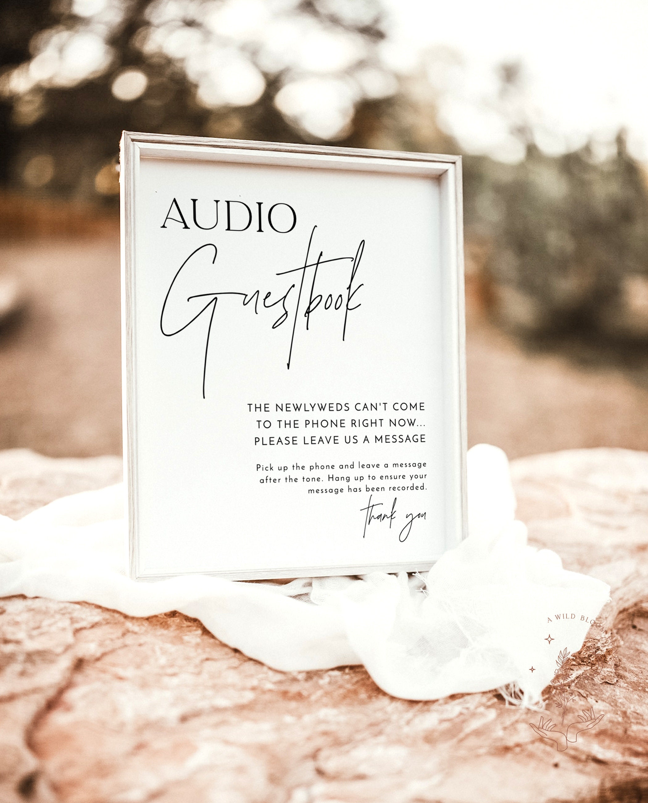 Audio Guestbook Sign Modern Minimalist Wedding Sign Phone - Etsy