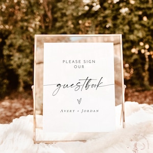 Wedding Guestbook Sign Template, Please Sign Our Guestbook Sign, Boho ...