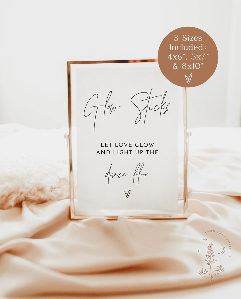 Glow Stick Sign Template, Let Love, Minimalist Wedding Send Off, Sticks ...