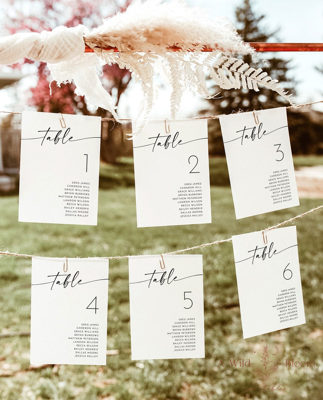Minimalist Wedding Seating Cards, Wedding Seating Chart, Modern Wedding ...
