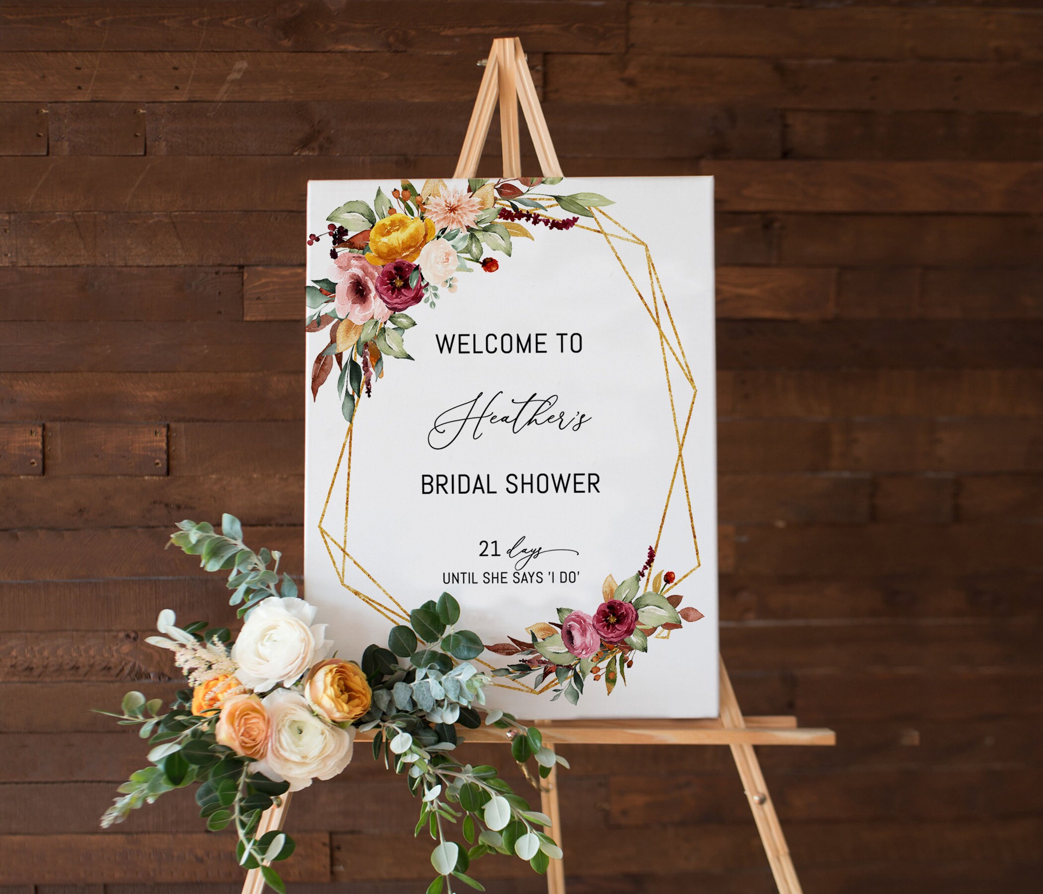 Fall Wedding Welcome Sign Editable Template Autumn Shower - Etsy