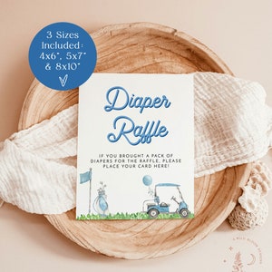 Diaper Raffle Baby Shower Sign Golf Baby Shower Golfing Theme Baby ...
