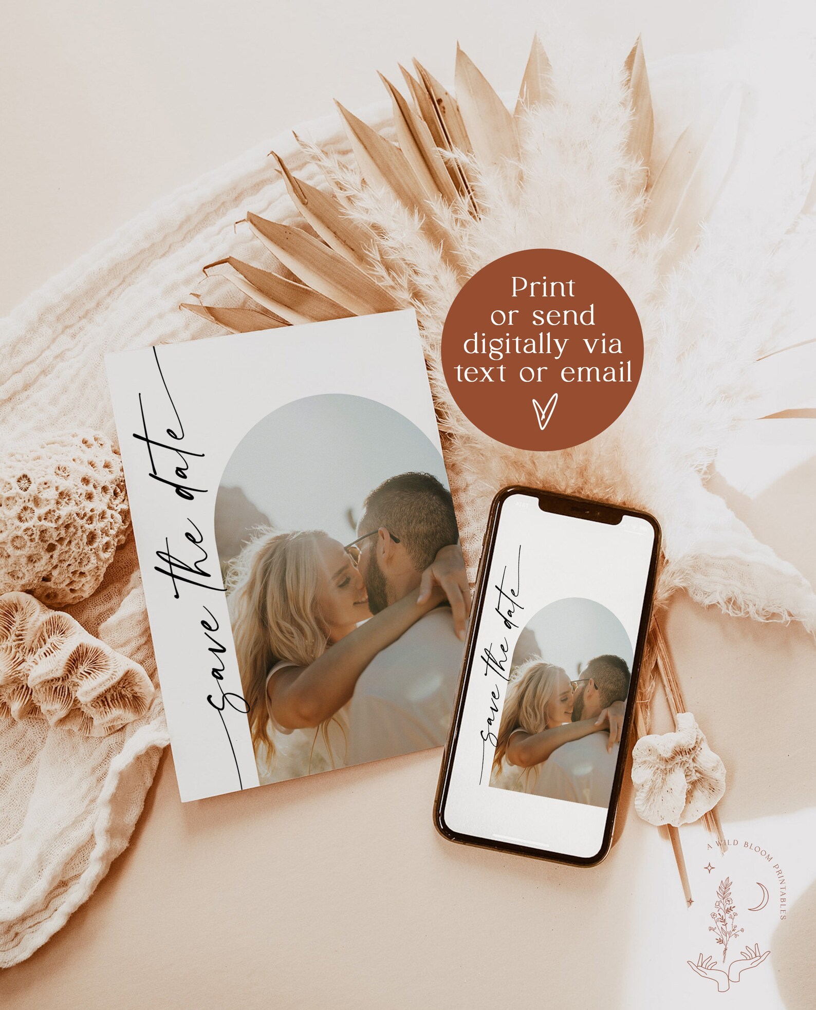 Modern Photo Save the Date Template, Minimalist Save the Date Template ...