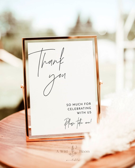 Modern Wedding Thank You Sign Template Minimalist Thank You - Etsy