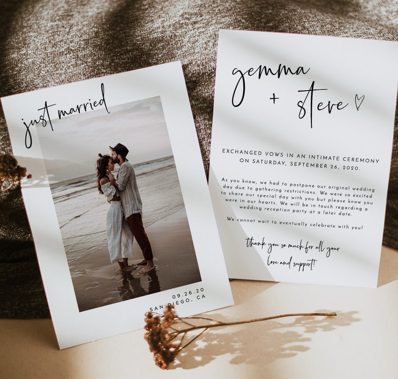 Photo Wedding Announcement Photo Elopement Announcement We | Etsy
