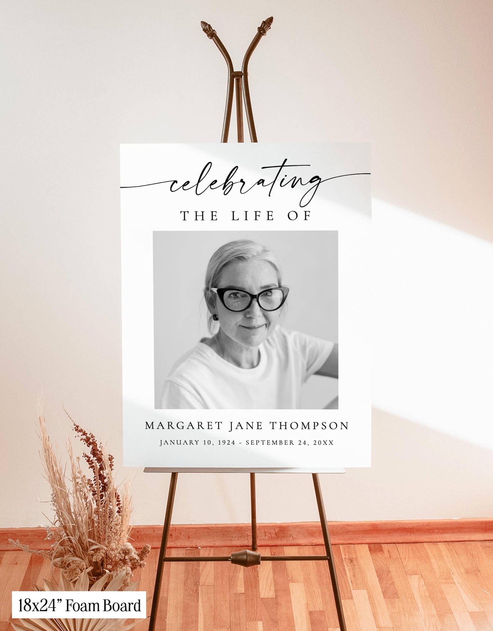 PRINTED + SHIPPED | Funeral Memorial Sign | Celebrating the Life of M9 ...