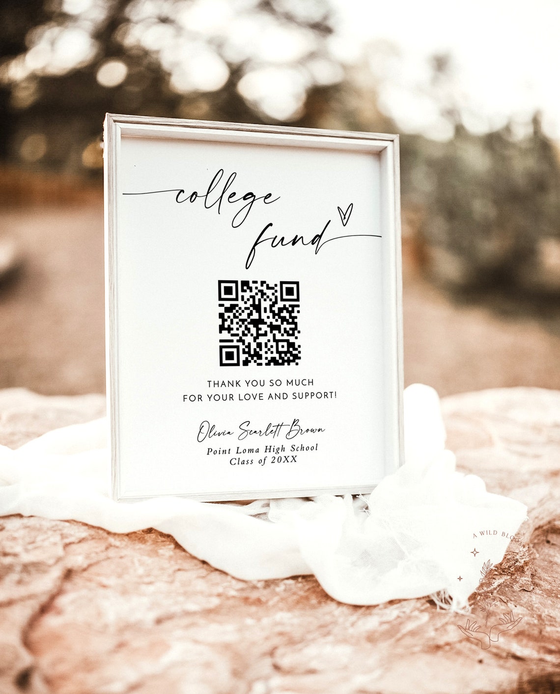 College Fund QR Code Sign Modern Graduation Party Sign - Etsy