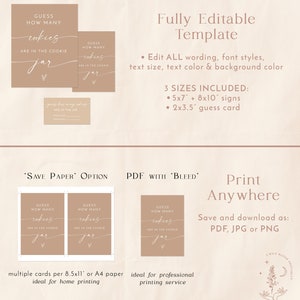 Guess How Many Cookies Are in the Jar Game, Gender Neutral Baby Shower ...