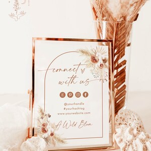 Boho Social Media Sign, Small Business Sign, Modern Business Branding ...