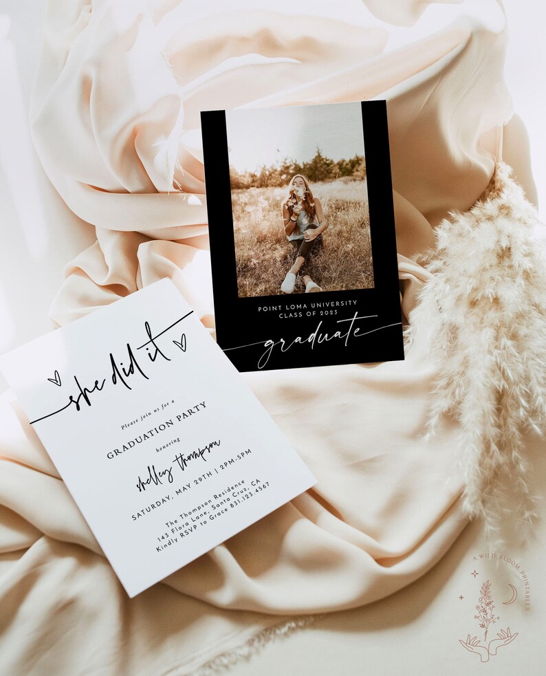 Graduation Party Invitation Template Minimalist Graduation - Etsy