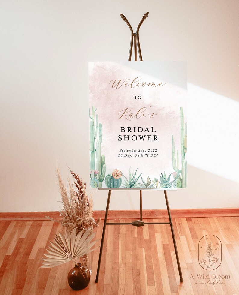 Fiesta Bridal Shower Welcome Sign, Desert Bridal Shower Welcome Poster ...