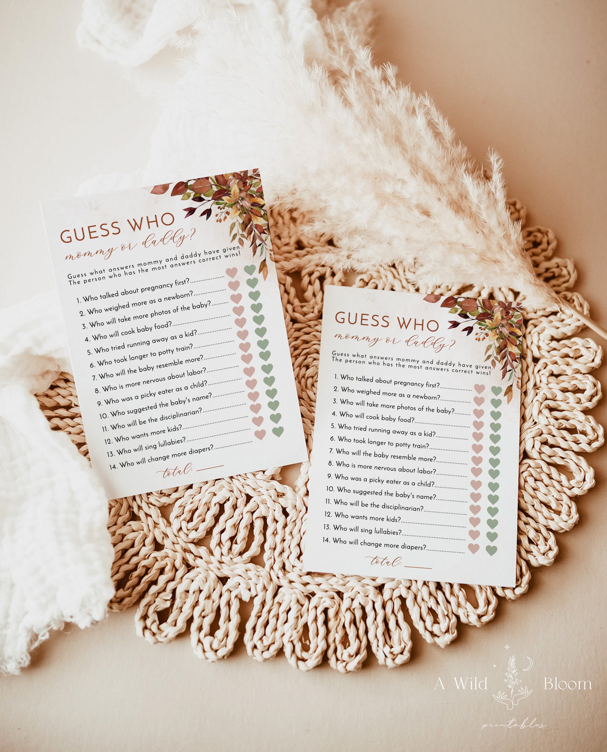 Fall Baby Shower Guess Who Game Gender Neutral Baby Shower - Etsy