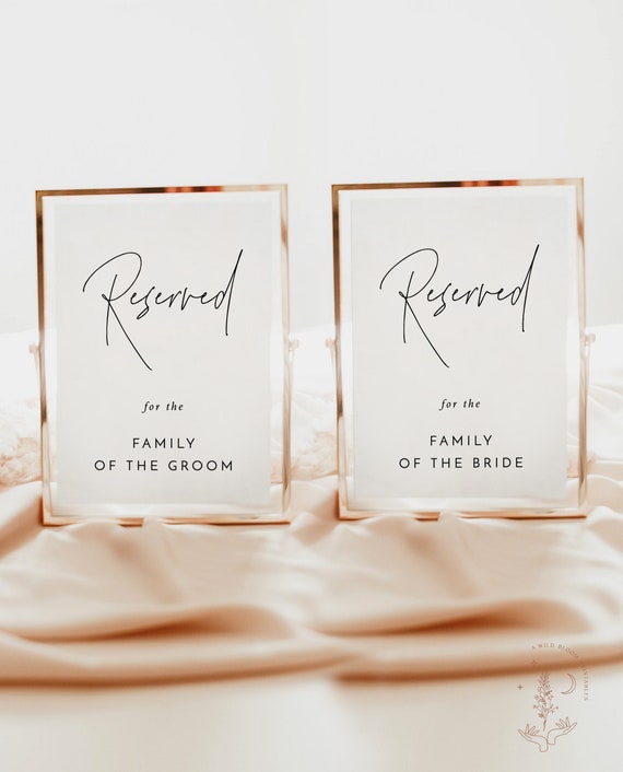 Minimalist Reserved Cards Wedding Reserved Signs Modern - Etsy