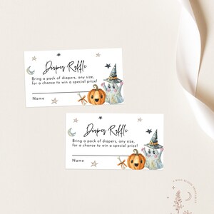 Halloween Diaper Raffle Card Little Pumpkin Diaper Raffle Ticket Fall ...