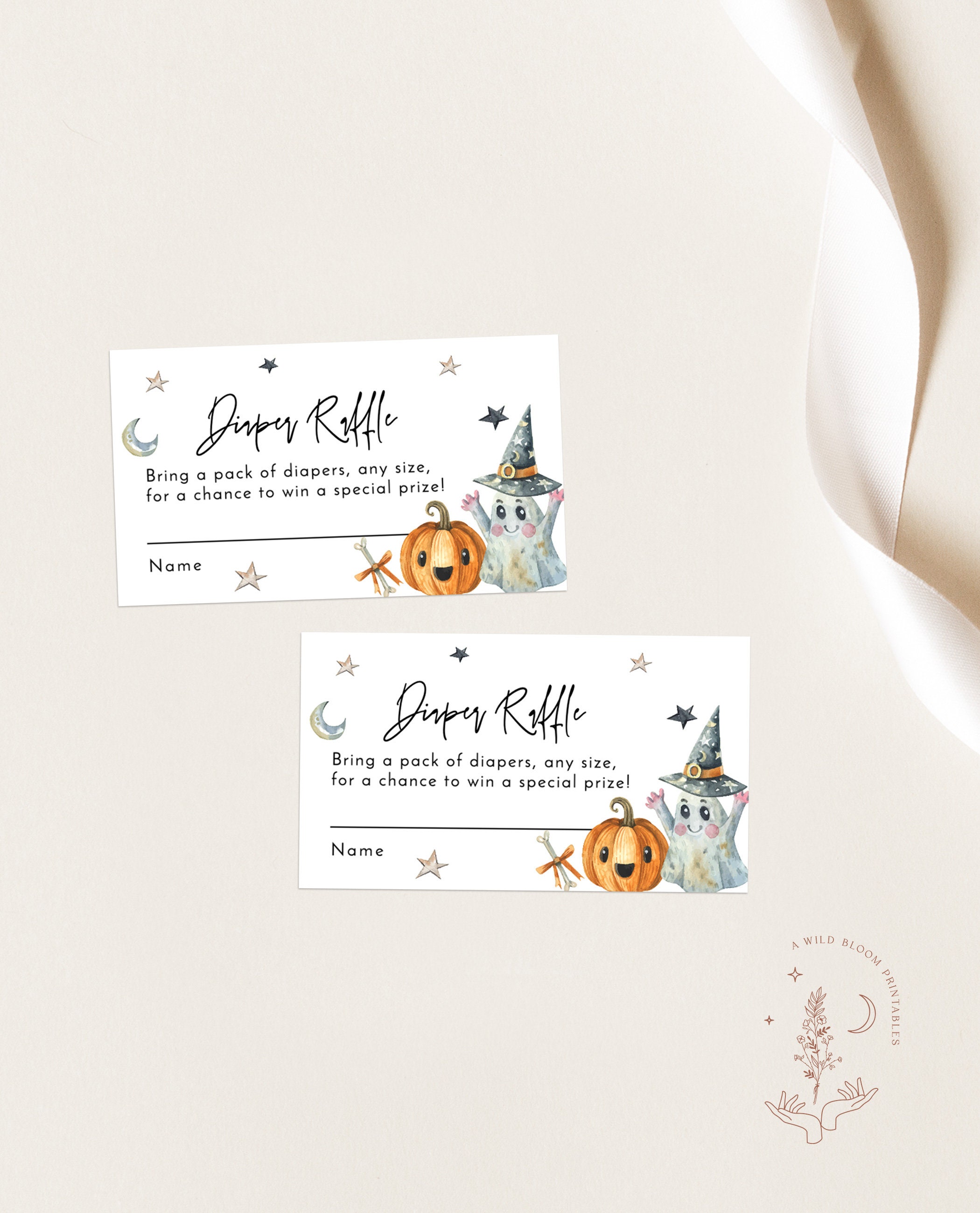Halloween Diaper Raffle Card Little Pumpkin Diaper Raffle | Etsy