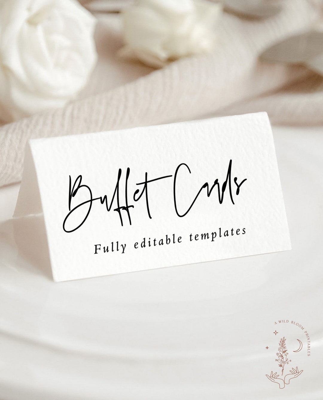 Minimalist Buffet Card Template, Buffet Cards, Modern Wedding Buffet ...