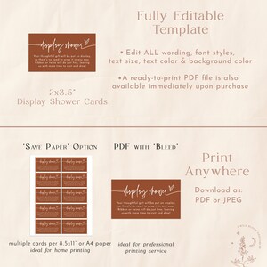 Terracotta Display Shower Card, Minimal Display Shower Card, Boho ...