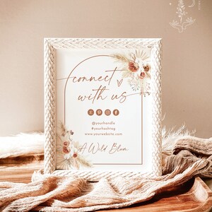 Boho Social Media Sign, Small Business Sign, Modern Business Branding ...