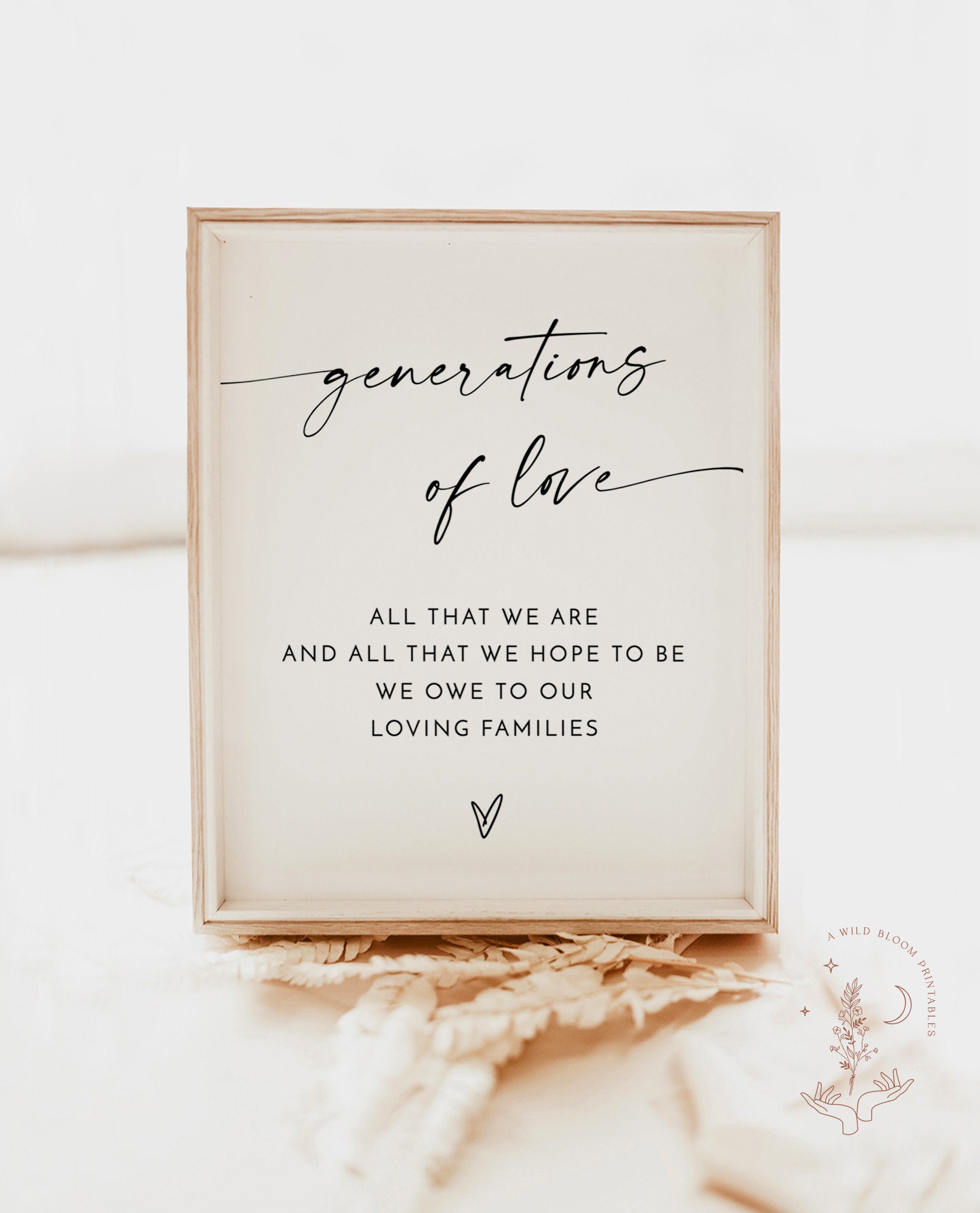 Generations of Love Sign Modern Wedding Sign All That We - Etsy