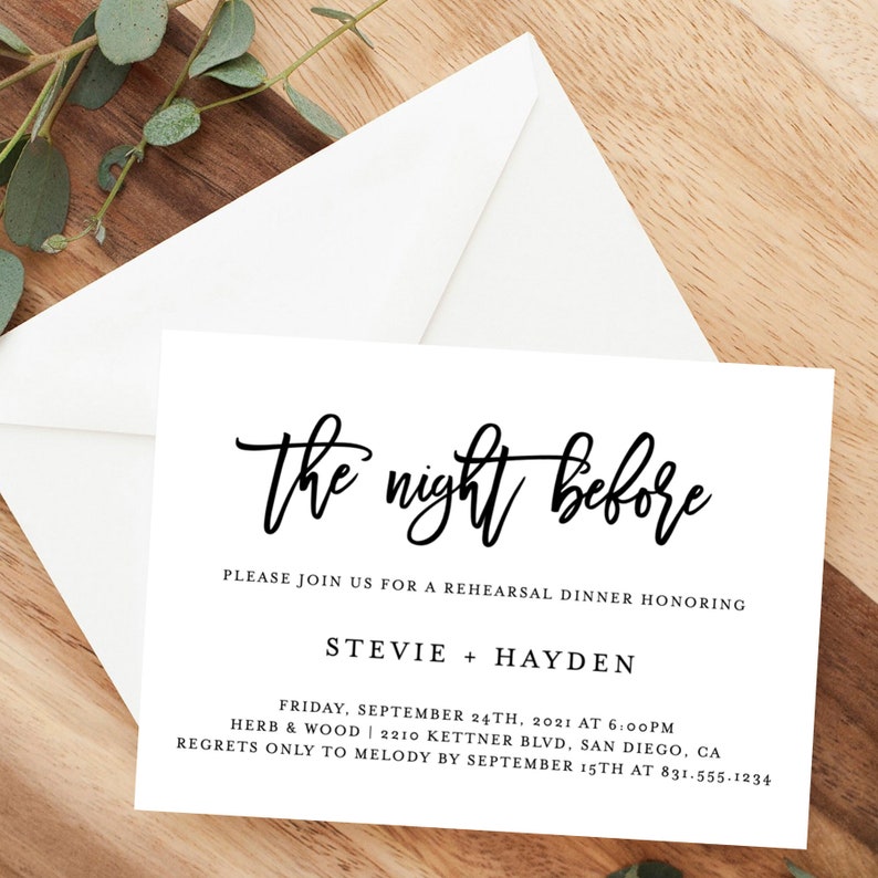 Printable the Night Before Rehearsal Dinner Invitation | Etsy
