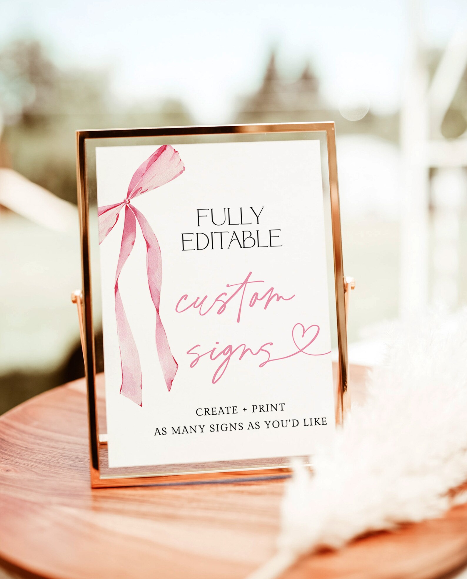 Pink Bow Custom Signs, Bow Custom Sign Template, Pink Ribbon, Bow Baby ...