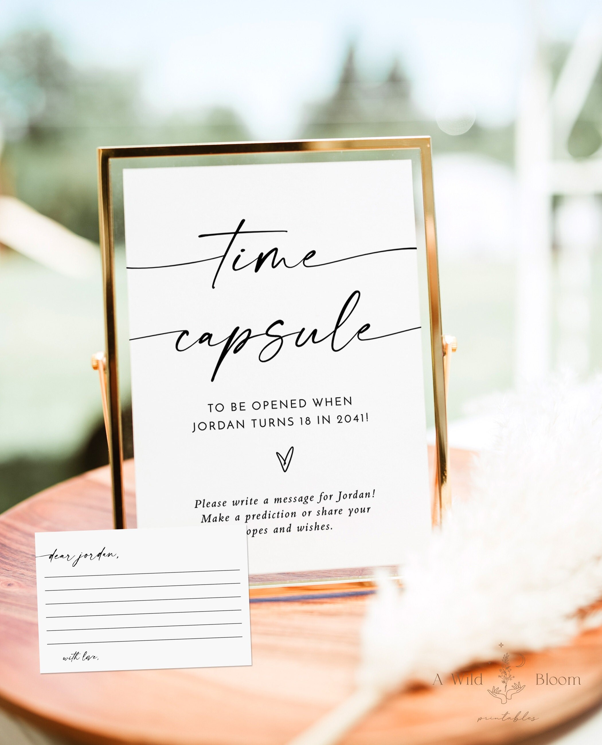 Minimalist Time Capsule Sign Modern Baby Shower Gender - Etsy