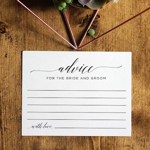 Printable Advice Cards for the Bride and Groom Wedding - Etsy
