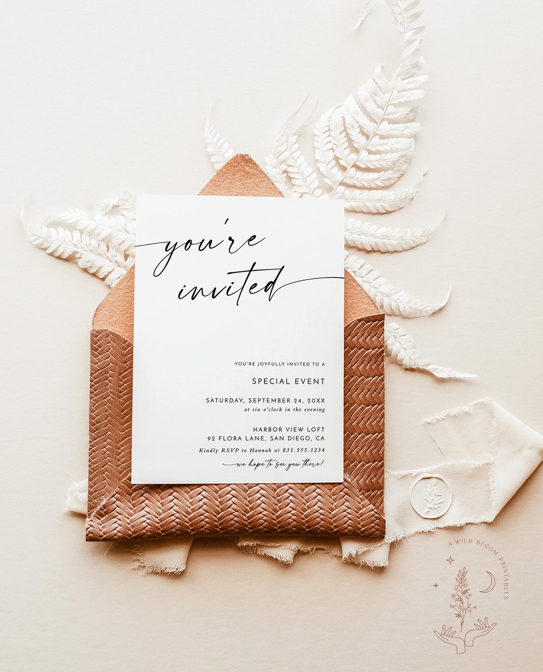 Modern Business Invitation, Minimalist You're Invited Invitation ...