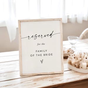 Printed + Shipped Reserved for Family Wedding Sign, Wedding Reserved ...