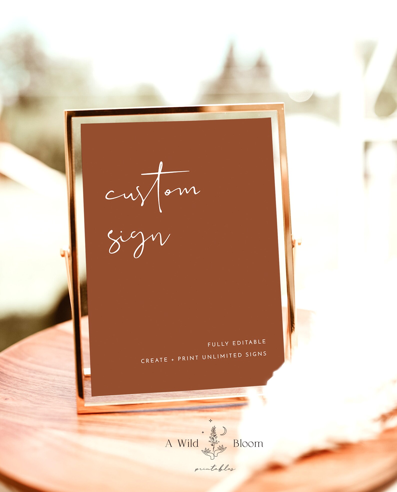 Terracotta Wedding Signage Custom Sign Template Burnt - Etsy