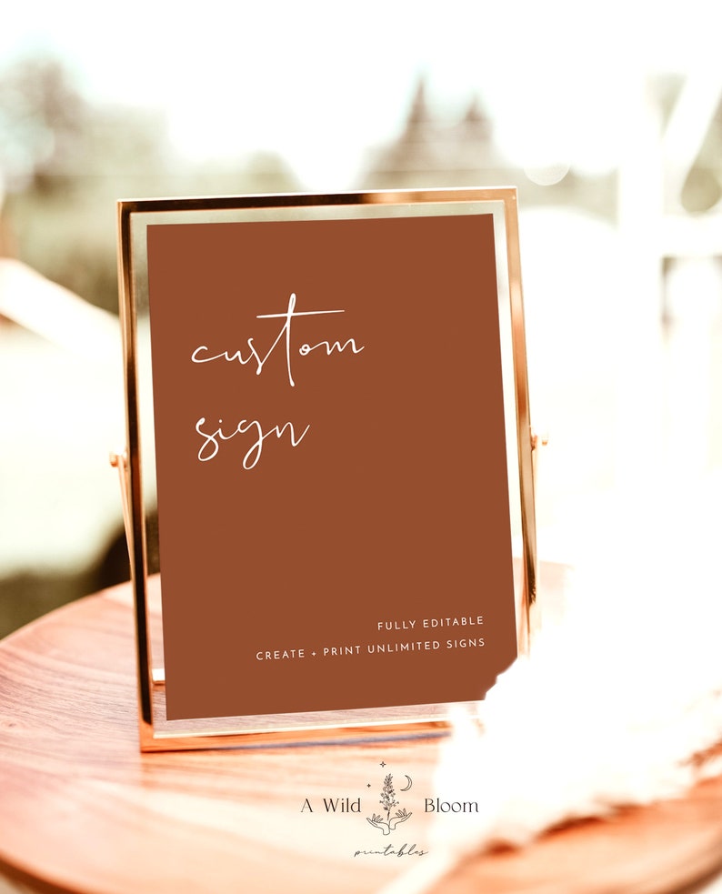 Terracotta Wedding Signage Custom Sign Template Burnt - Etsy