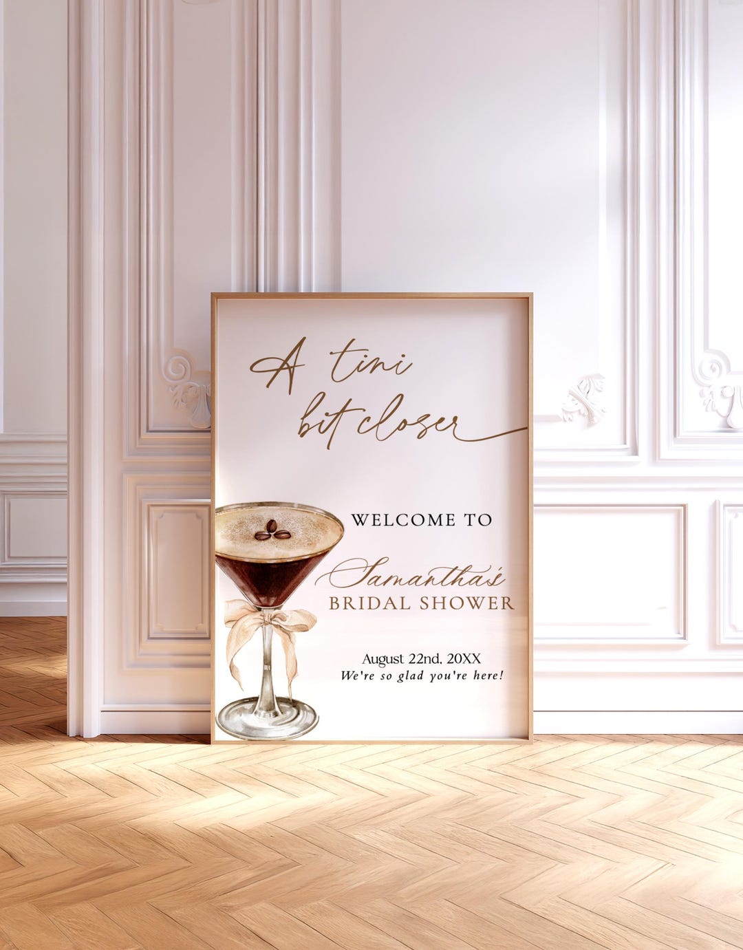 A Tini Bit Closer Bridal Shower Welcome Sign, Espresso Martini Poster ...