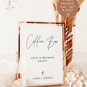Minimalist Coffee Bar Wedding Sign, Modern Minimalist Coffee Bar Sign ...
