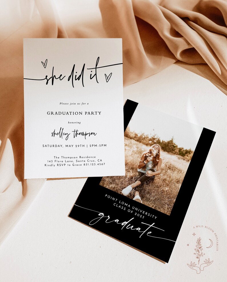 Graduation Party Invitation Template Minimalist Graduation - Etsy