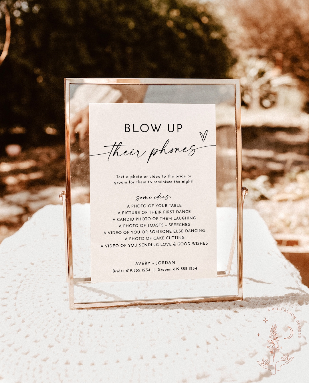 Blow up Their Phone Sign, Wedding Games, Modern Minimalist Wedding ...