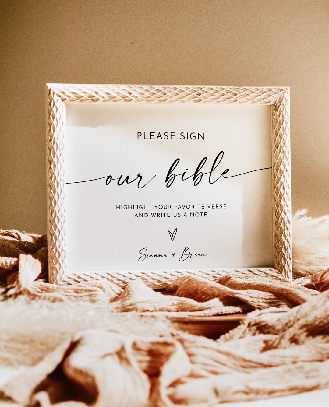 Modern Sign Our Bible Sign, Please Sign Our Bible Guestbook Sign ...