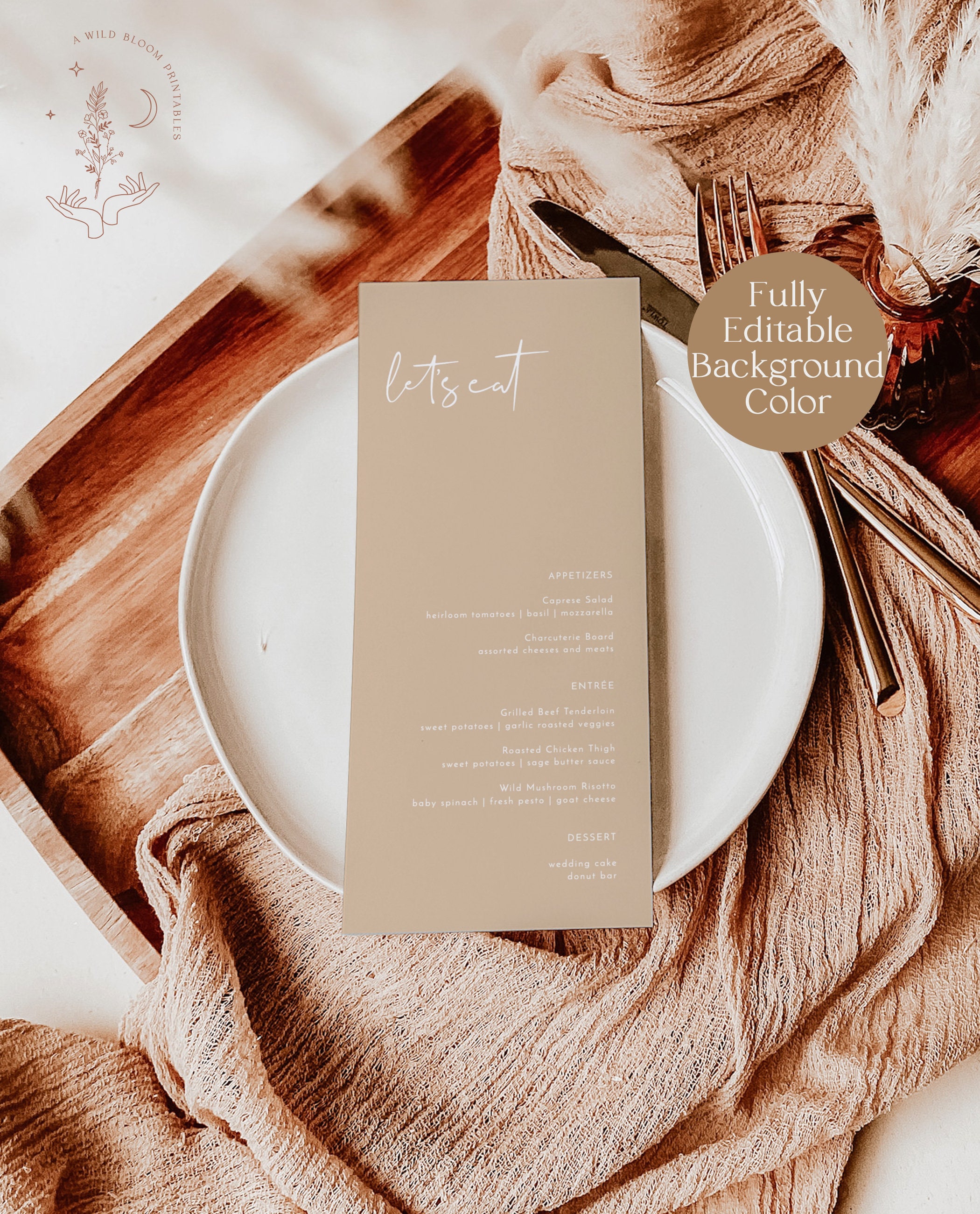 Minimalist Wedding Menu Modern Wedding Menu Wedding Food - Etsy