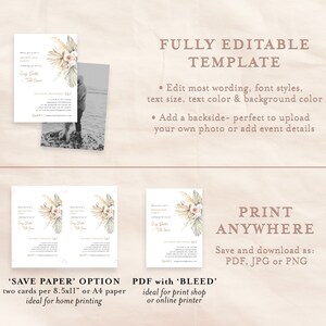 Boho Chic Reception Party Invitation Editable Template - Etsy