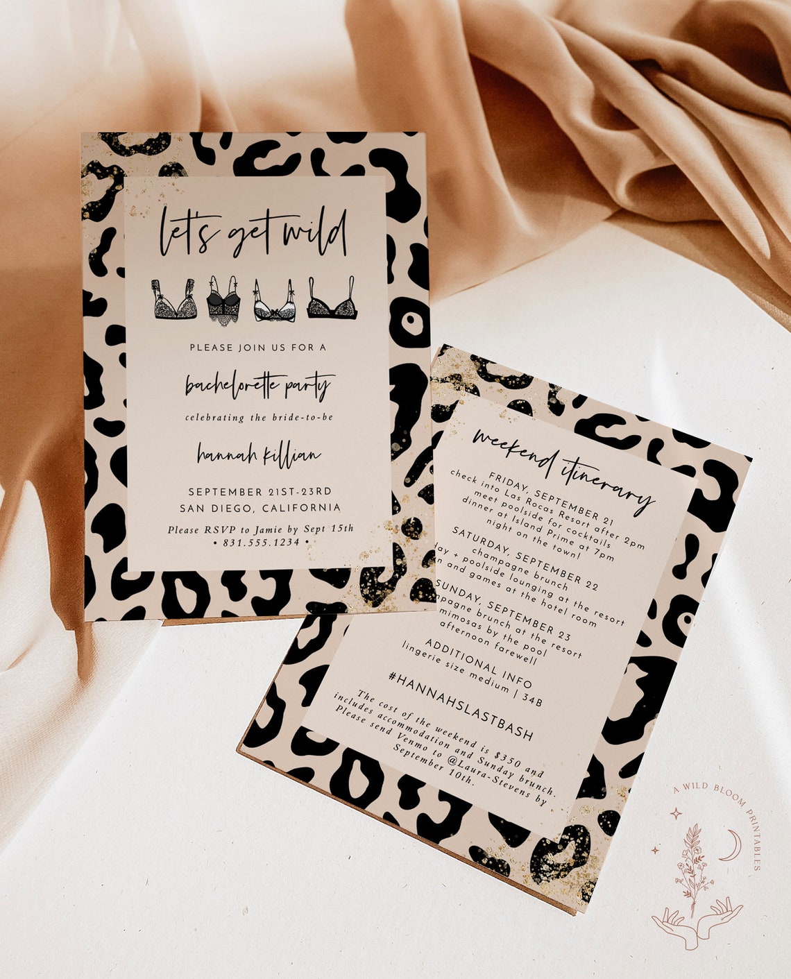 Leopard Bachelorette Party Invite Let's Get Wild - Etsy
