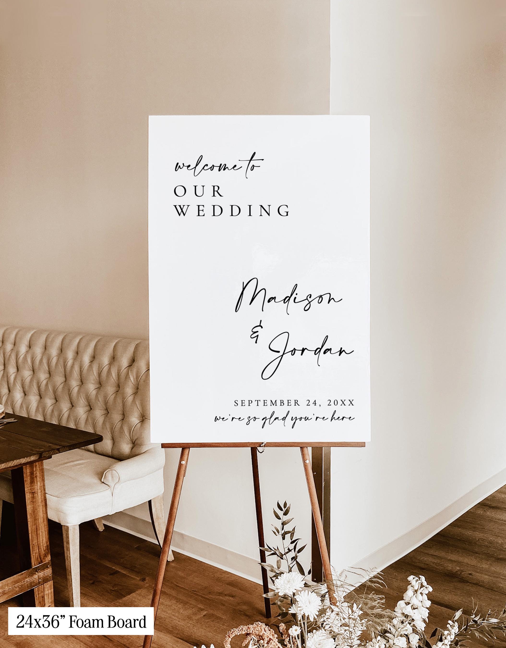 PRINTED + SHIPPED | Welcome to Our Wedding Sign | Modern Minimalist M5 ...