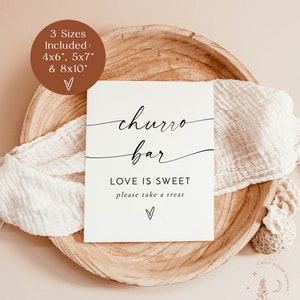 Churro Bar Sign Template, Modern Minimalist Wedding Shower, Love is ...