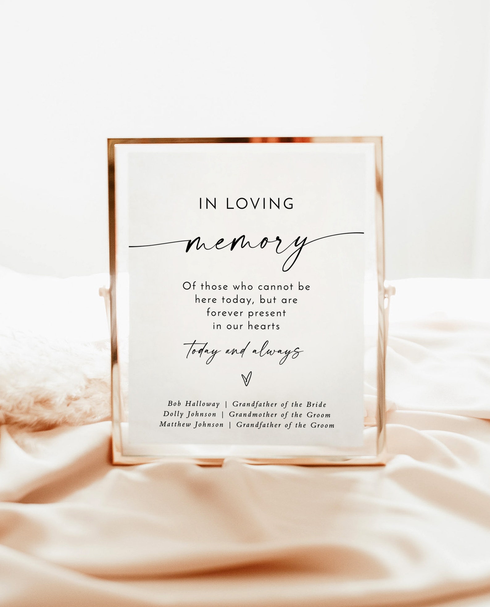 In Loving Memory Wedding Sign, Forever in Our Hearts Sign, Wedding ...