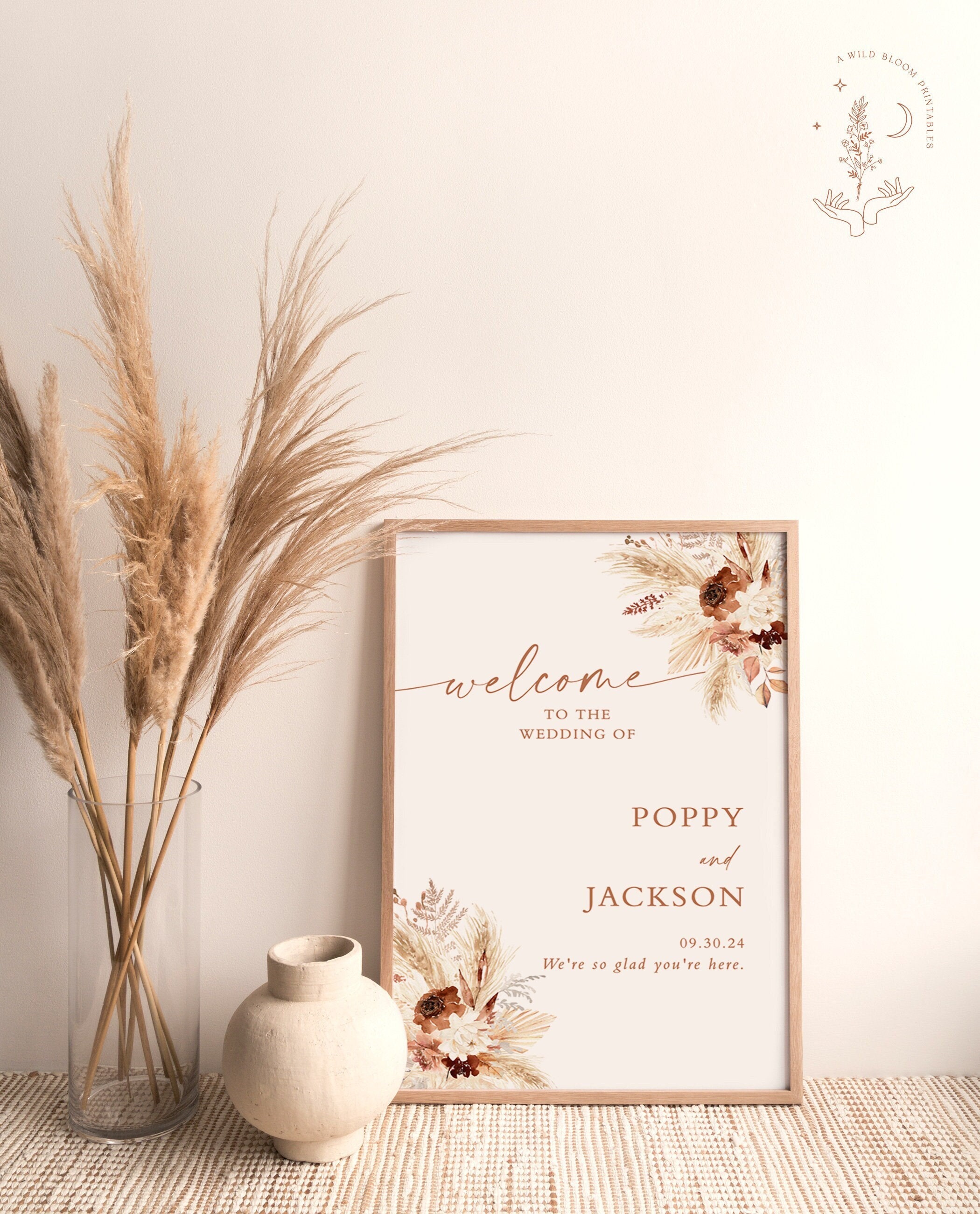 Boho Wedding Welcome Sign Template, Terracotta Wedding Welcome Poster ...